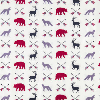 Woodland In The Woods Arrows and Animals Fabric by the yard