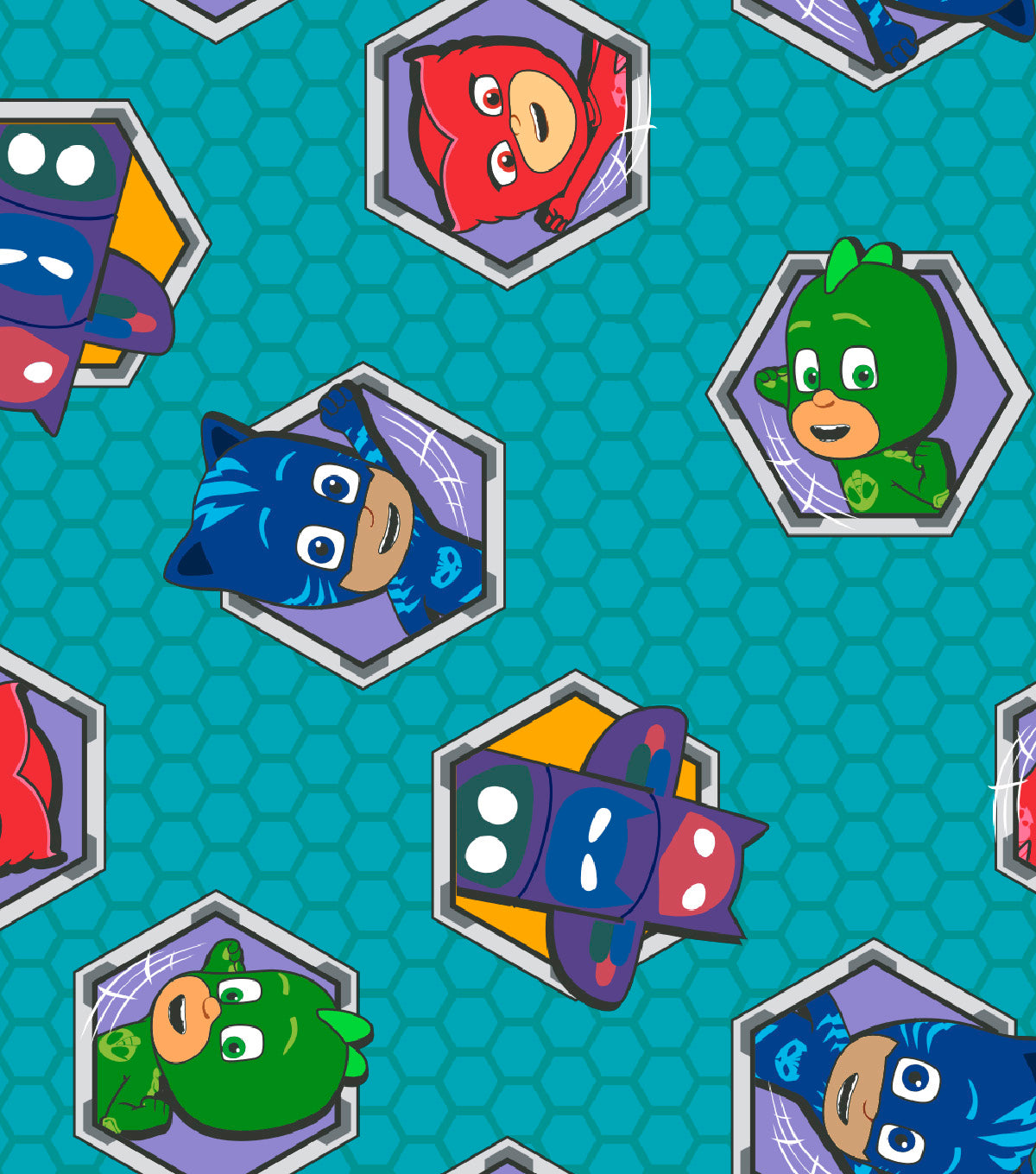 Hasbro PJ Masks Badges Fabric by the yard