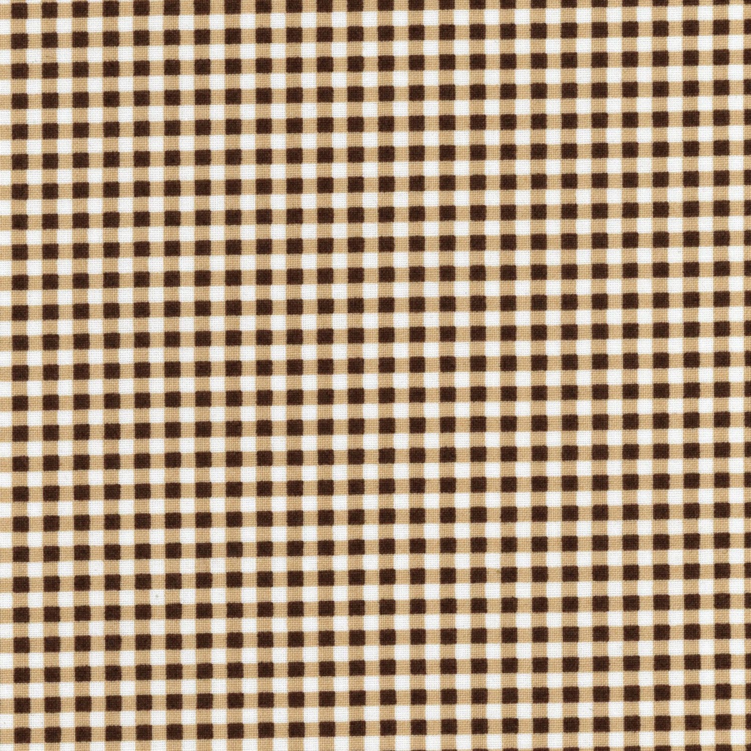 Brown Check Plaid Gingham Fabric by the yard