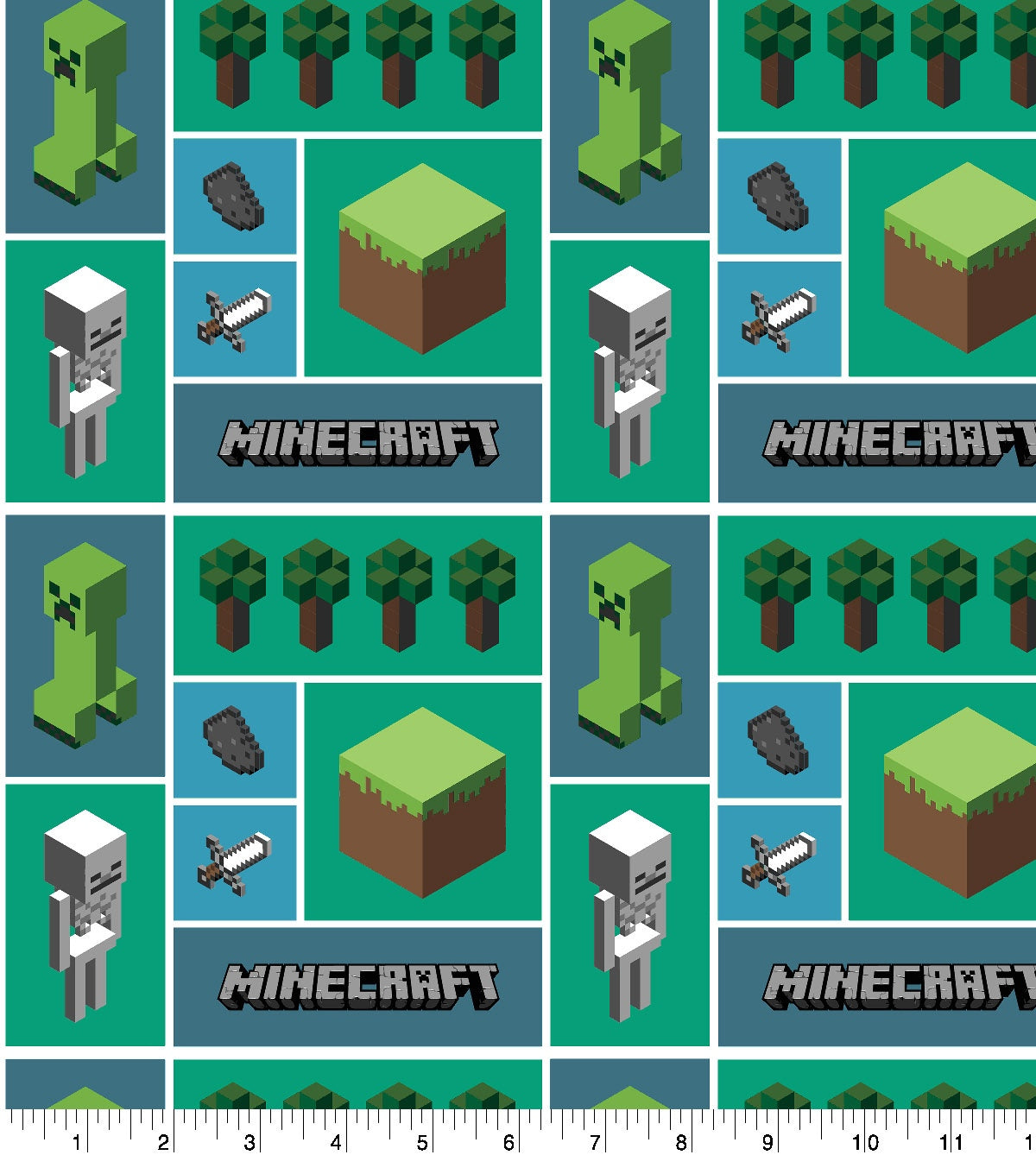Minecraft Mosaic Fabric by the yard